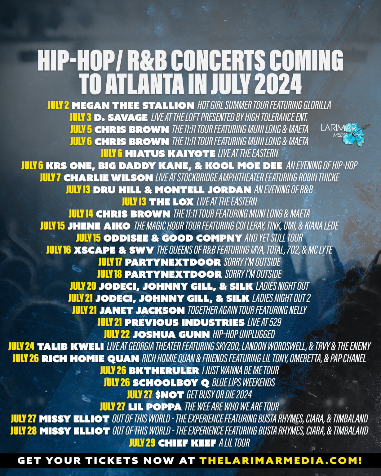 Hip-Hop & R&B Concerts Coming to Atlanta in July 2024 - Larimar Media